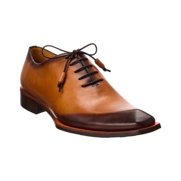 Mezlan | Shoes | Mezlan Patina Asymmetrical Leather Oxford Brown | Poshmark